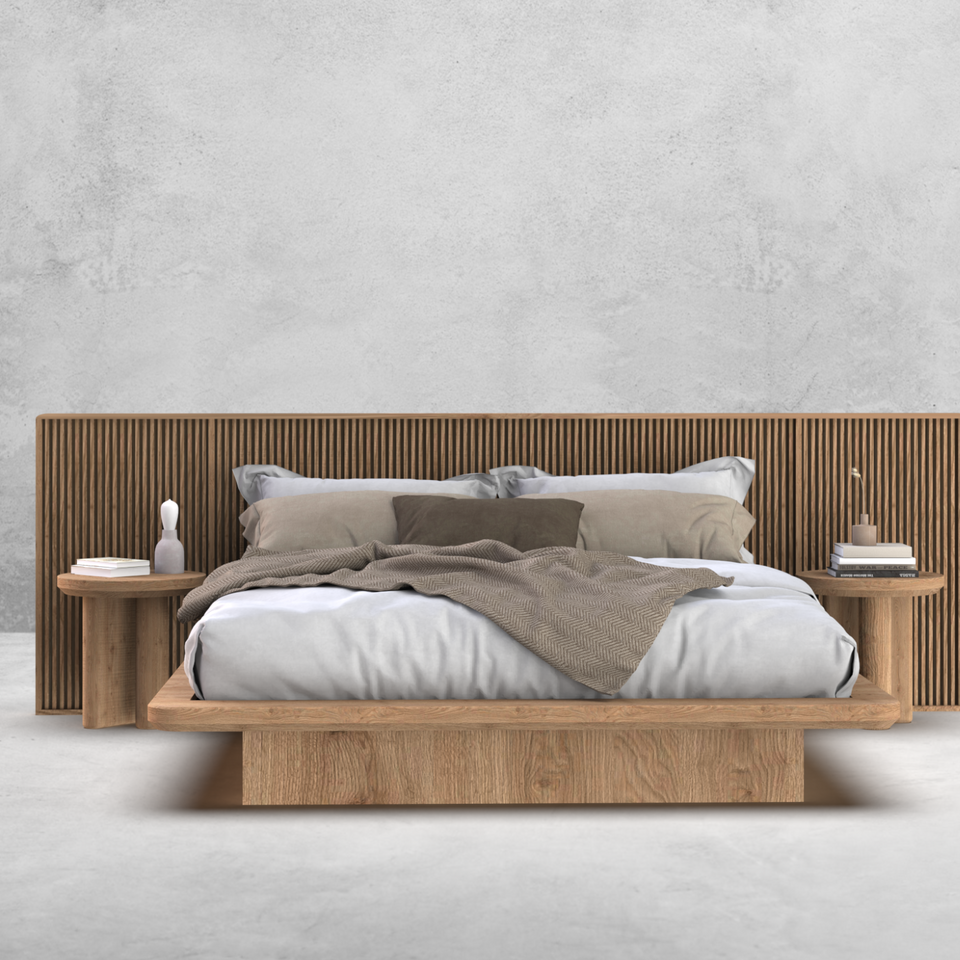 Kalma Modular Bed Frame | White Oak Luxury | Ships USA & Canada | ref ...